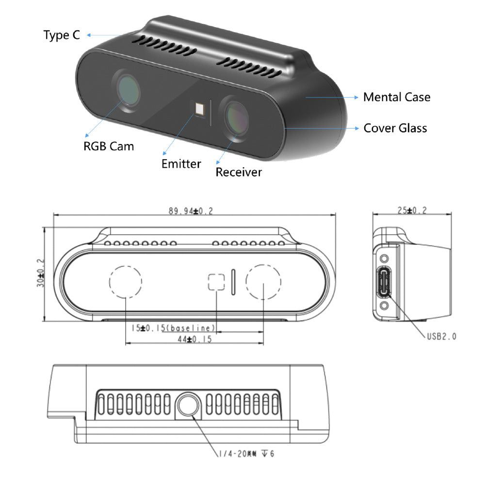 RGBD 3D camera of RGBD depth sensor_CS30-TOFSENSORS– Sensorlidar