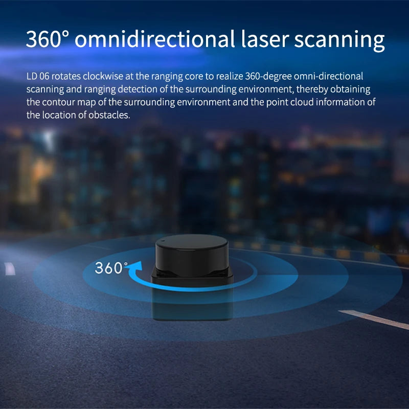 LDROBOT STL-06P lidar outdoor Light resistance 60Klx 5000Hz 12m 360° S ...