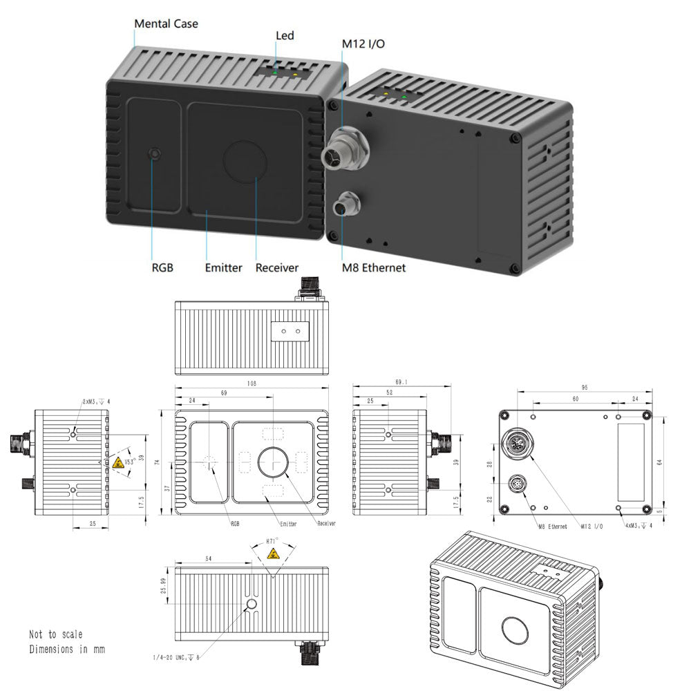 Synexens Industrial Outdoor 10m TOF Sensor Depth 3D camera Rangefinder ...